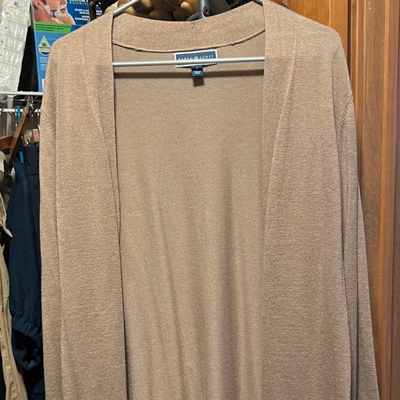 Peter Nygard | Sweaters | Peter Nygard Light Brown Open Front Cardigan ...